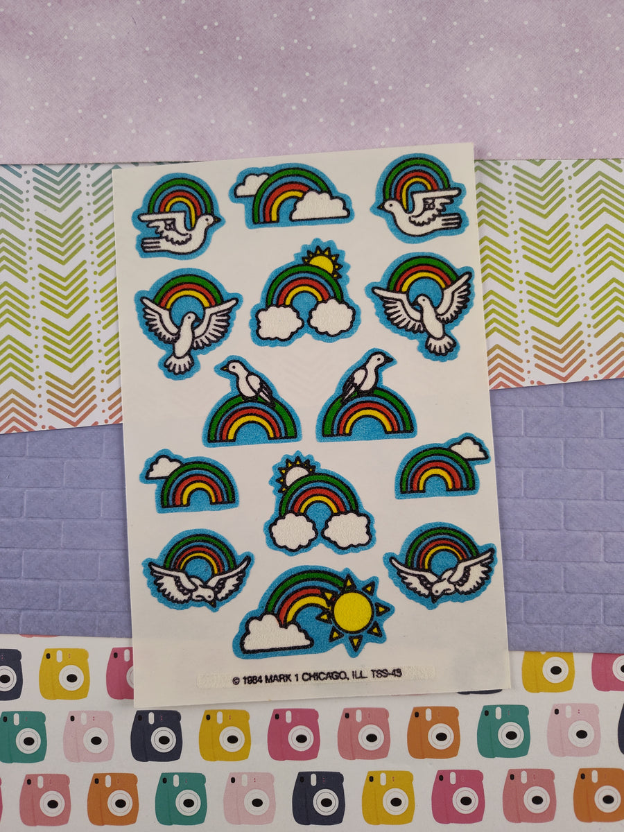 Vintage 1984 Rainbow Dove Sunny Days Scratch 'n Sniff Full Sticker She ...