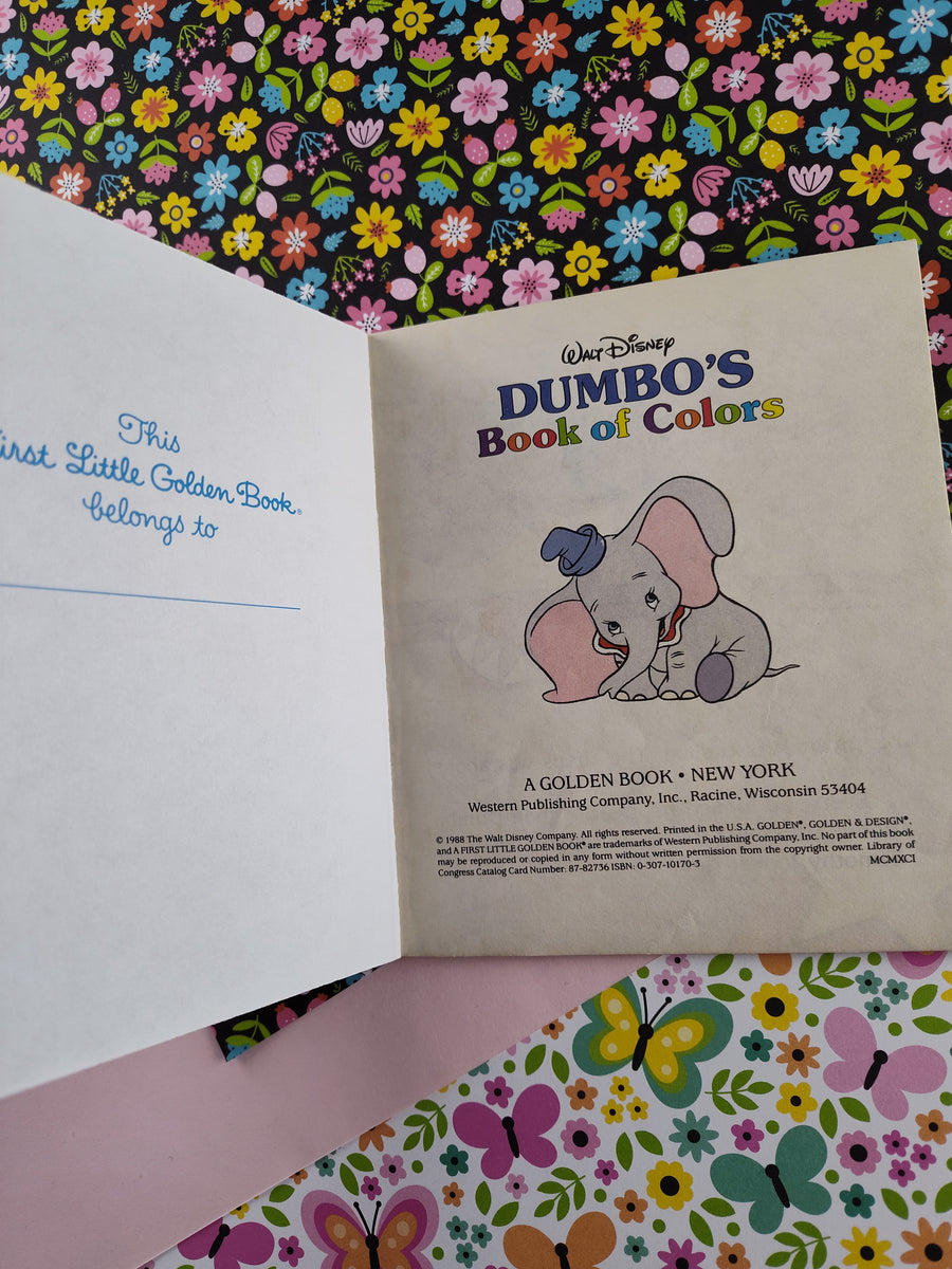 Vintage 1988 First Little Golden Book Walt Disney Dumbo's Book of Colo ...